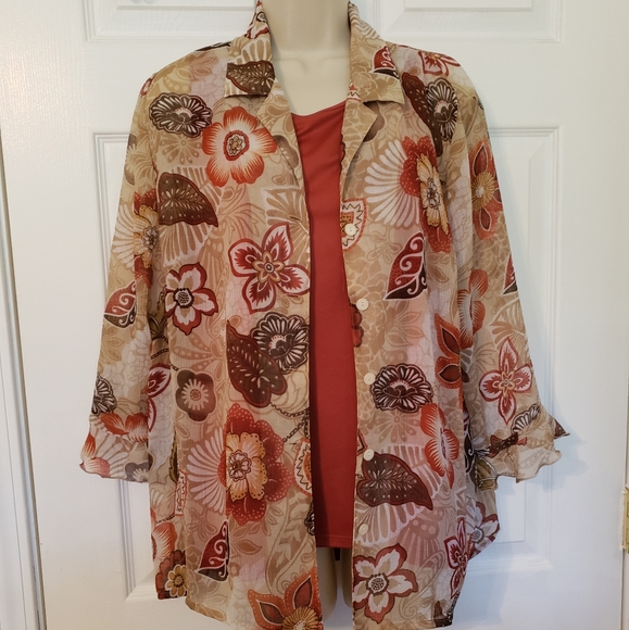 Alfred Dunner | Tops | Alfred Dunner Womens 2 Piece Blouse Set Size 4 ...